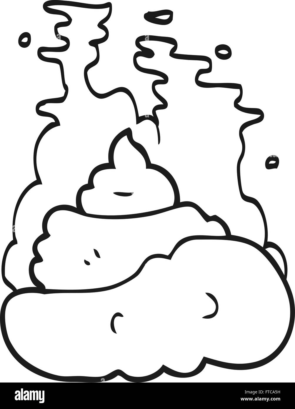 freehand drawn black and white cartoon gross poop Stock Vector Image ...