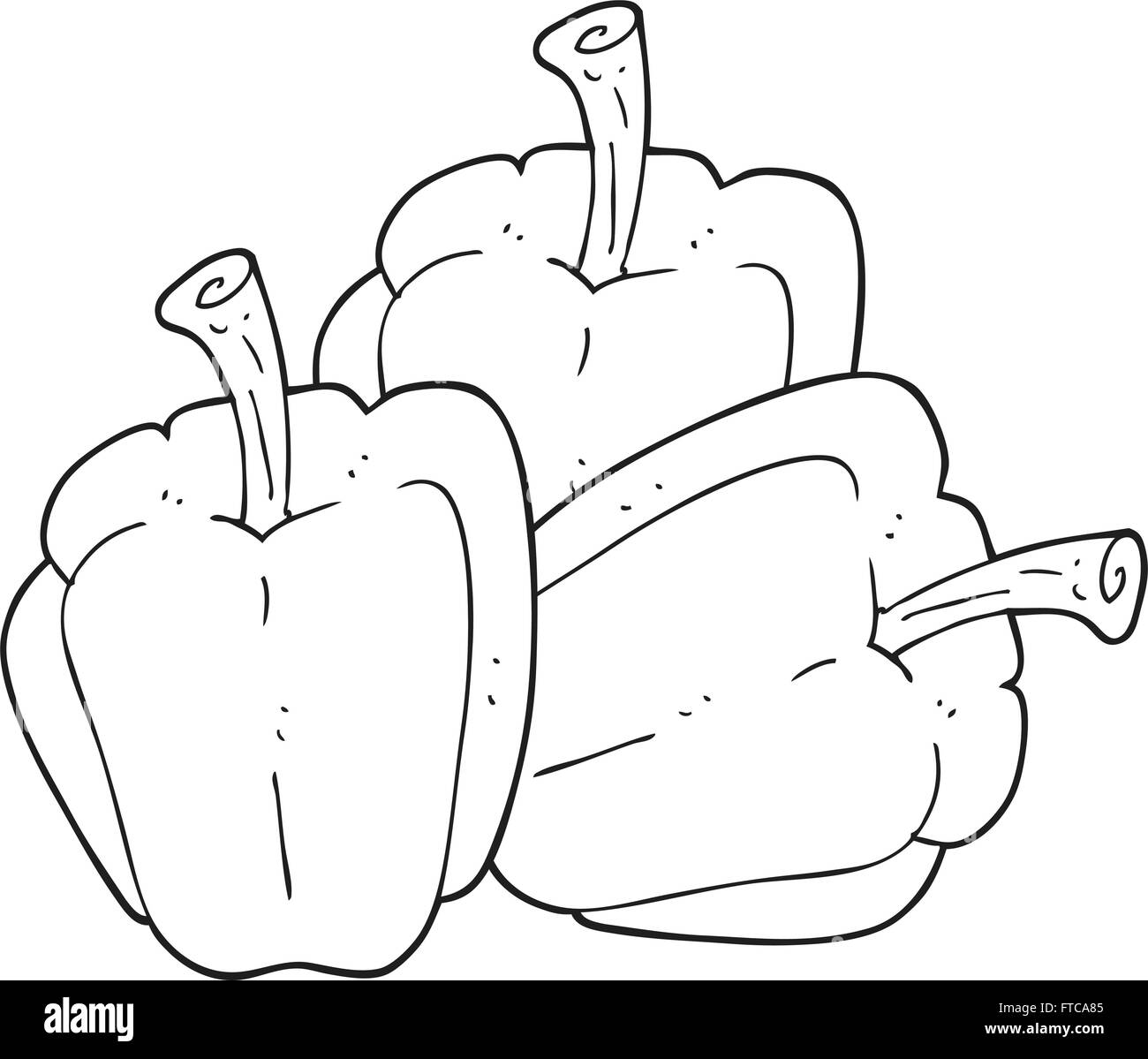 freehand drawn black and white cartoon pepper Stock Vector Image & Art ...