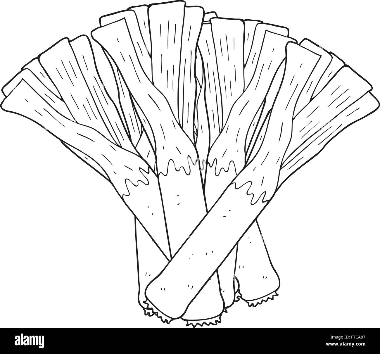 freehand drawn black and white cartoon leeks Stock Vector Image & Art ...