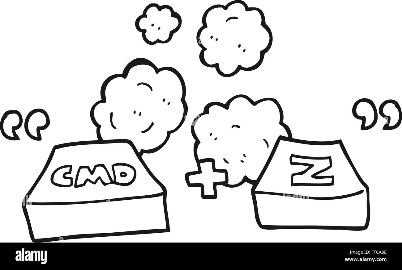 freehand drawn black and white cartoon command Z function Stock Vector ...