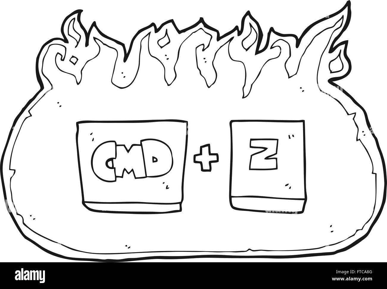 freehand drawn black and white cartoon command Z function Stock Vector ...