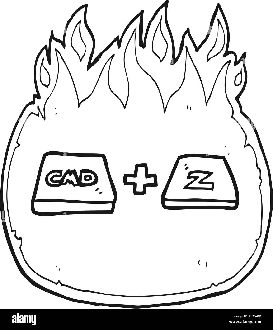 freehand drawn black and white cartoon command Z function Stock Vector ...