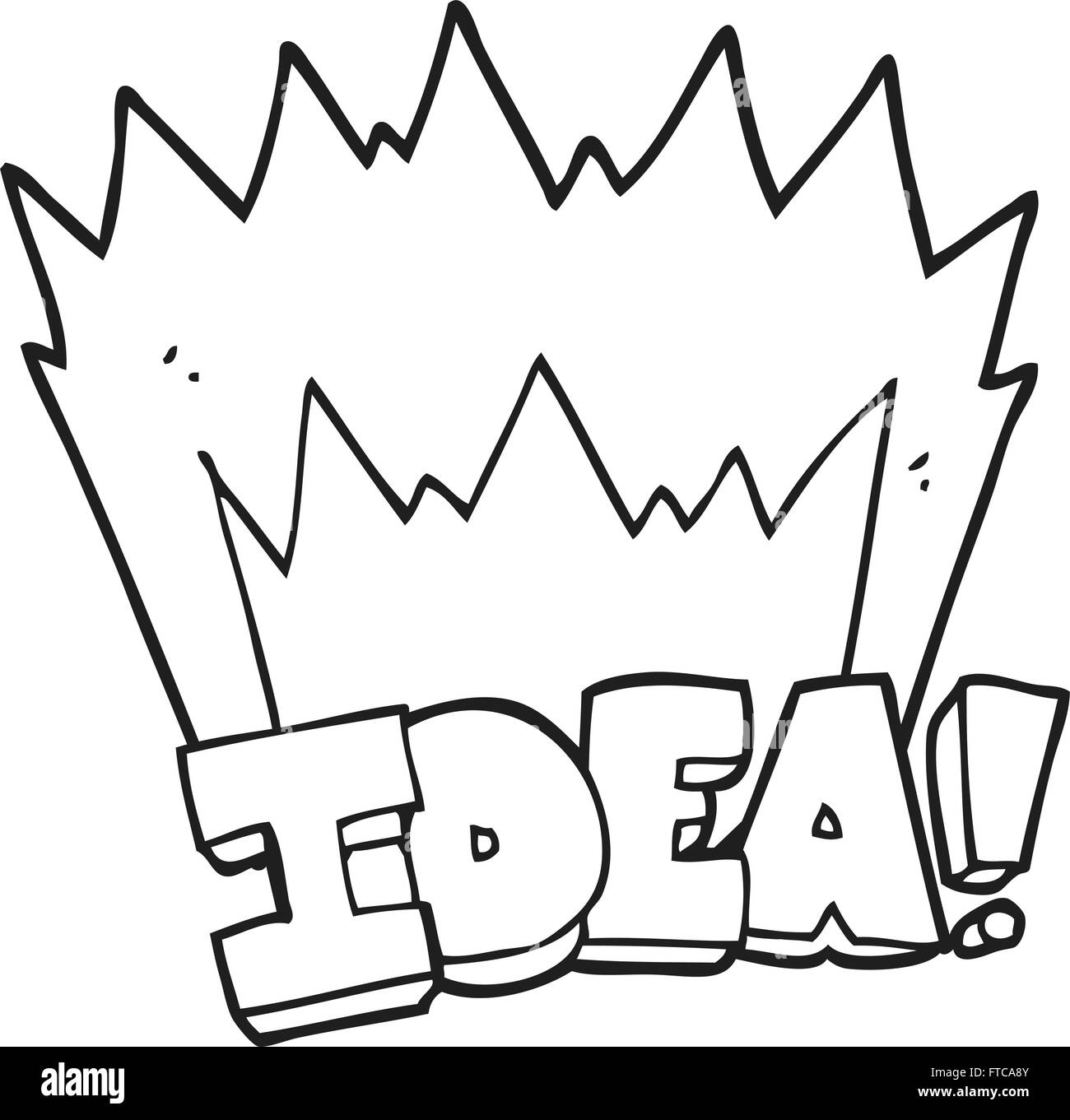 freehand drawn black and white cartoon idea symbol Stock Vector Image ...