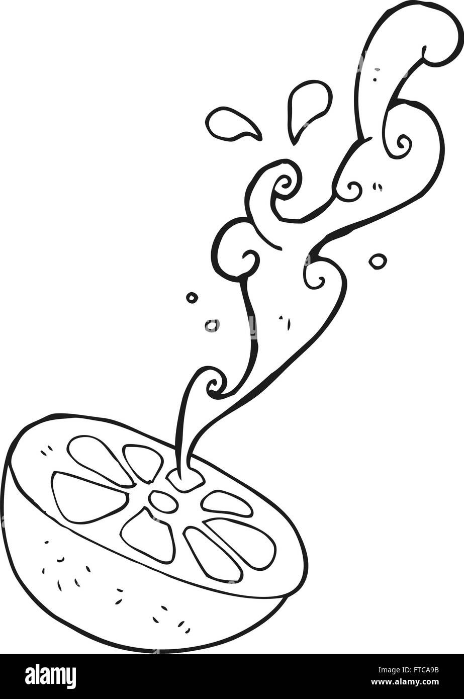 freehand drawn black and white cartoon lemon Stock Vector Image & Art ...