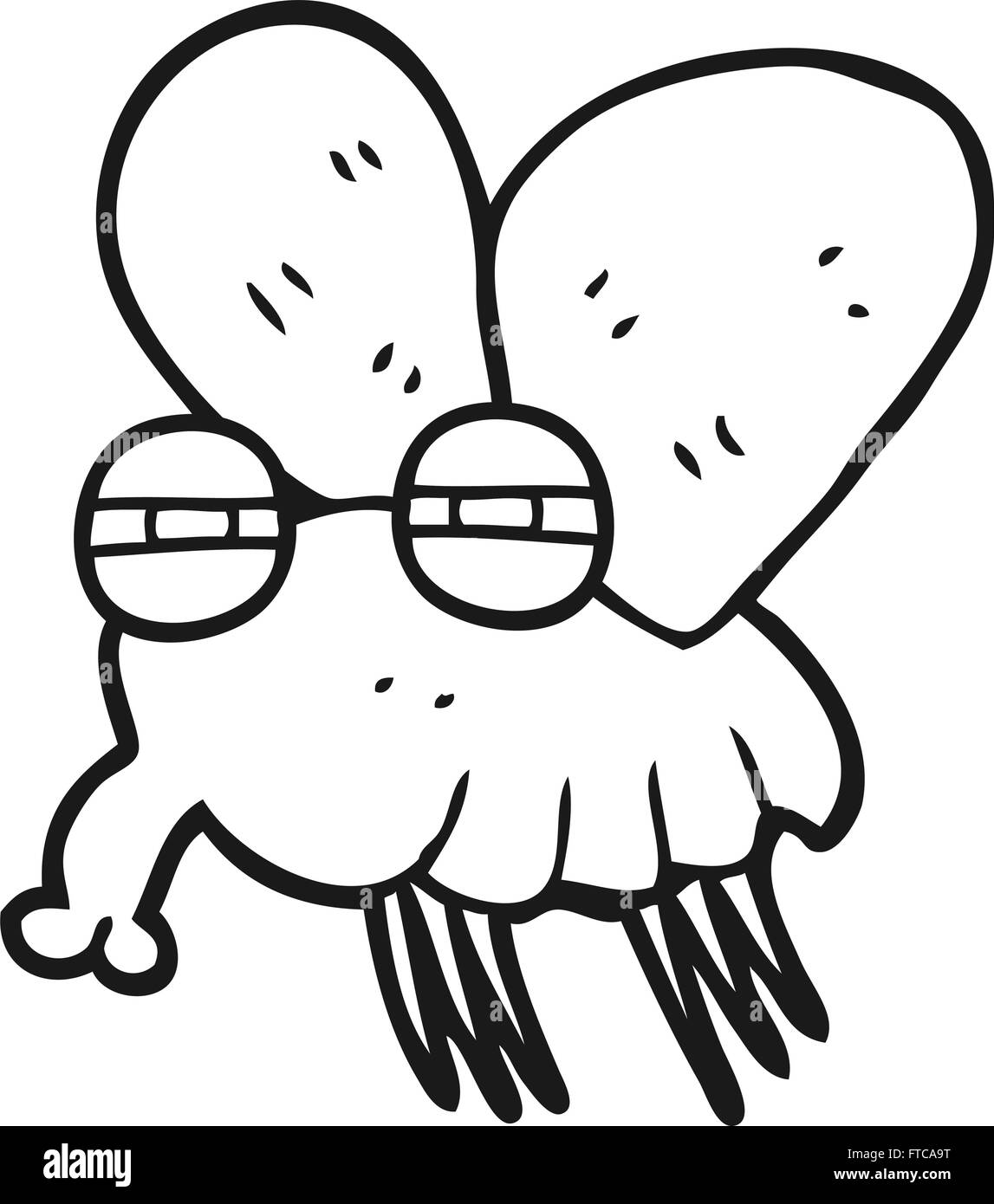 freehand drawn black and white cartoon fly Stock Vector Image & Art - Alamy
