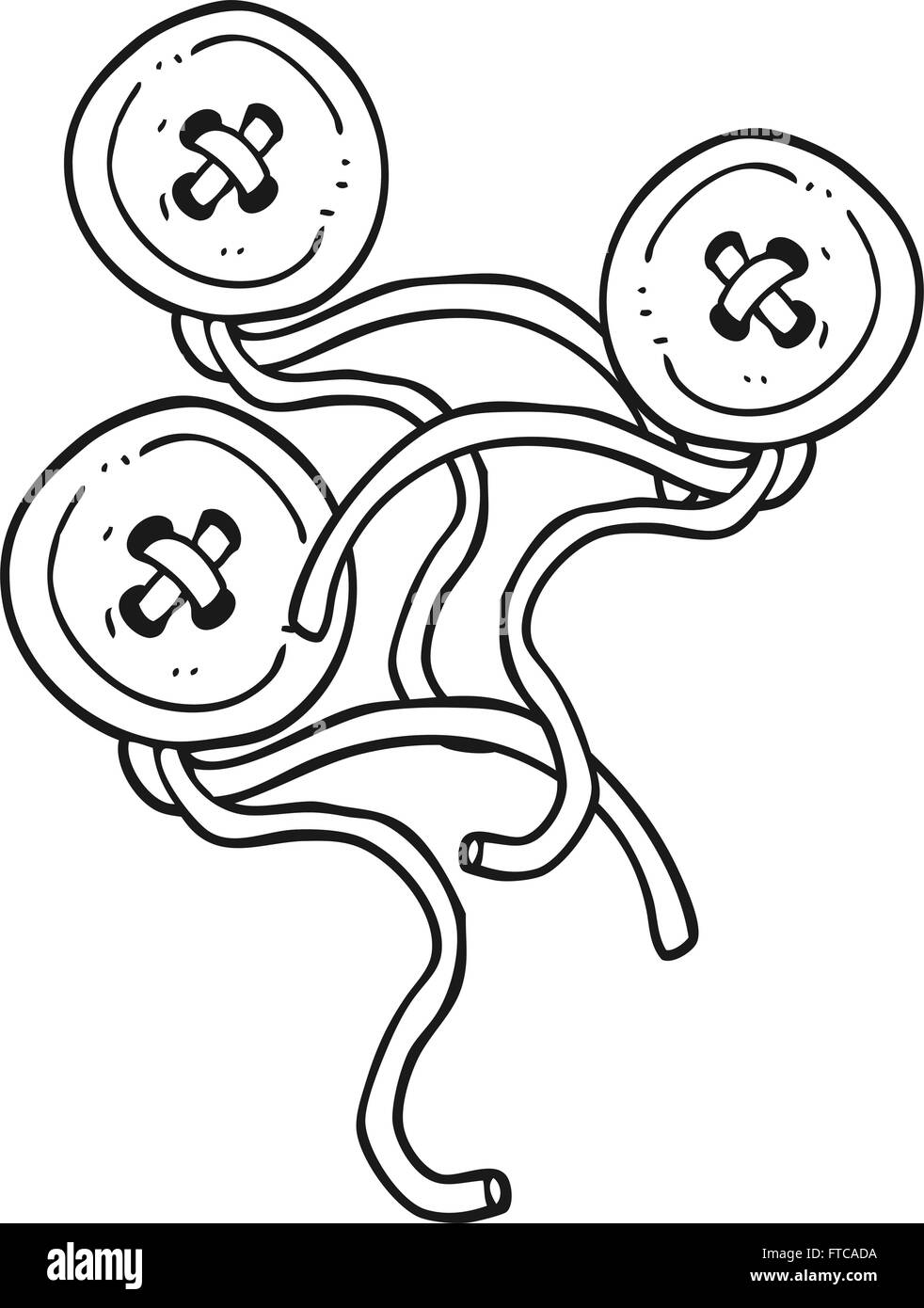 freehand drawn black and white cartoon buttons Stock Vector Image & Art ...