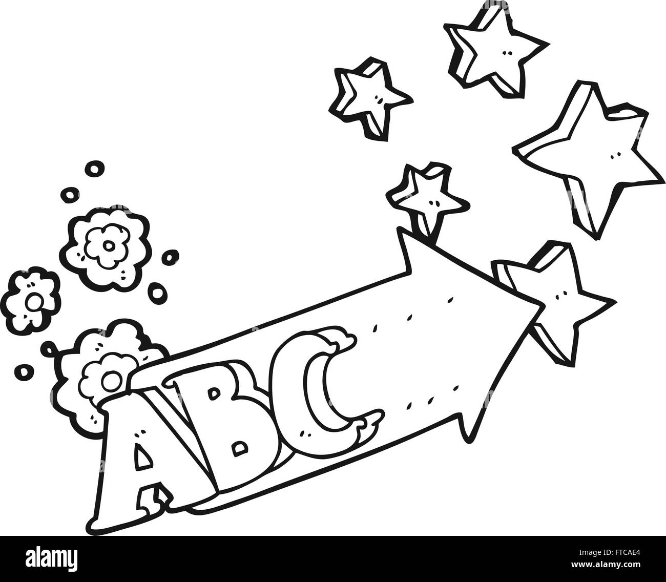 freehand drawn black and white cartoon ABC symbol Stock Vector Image ...