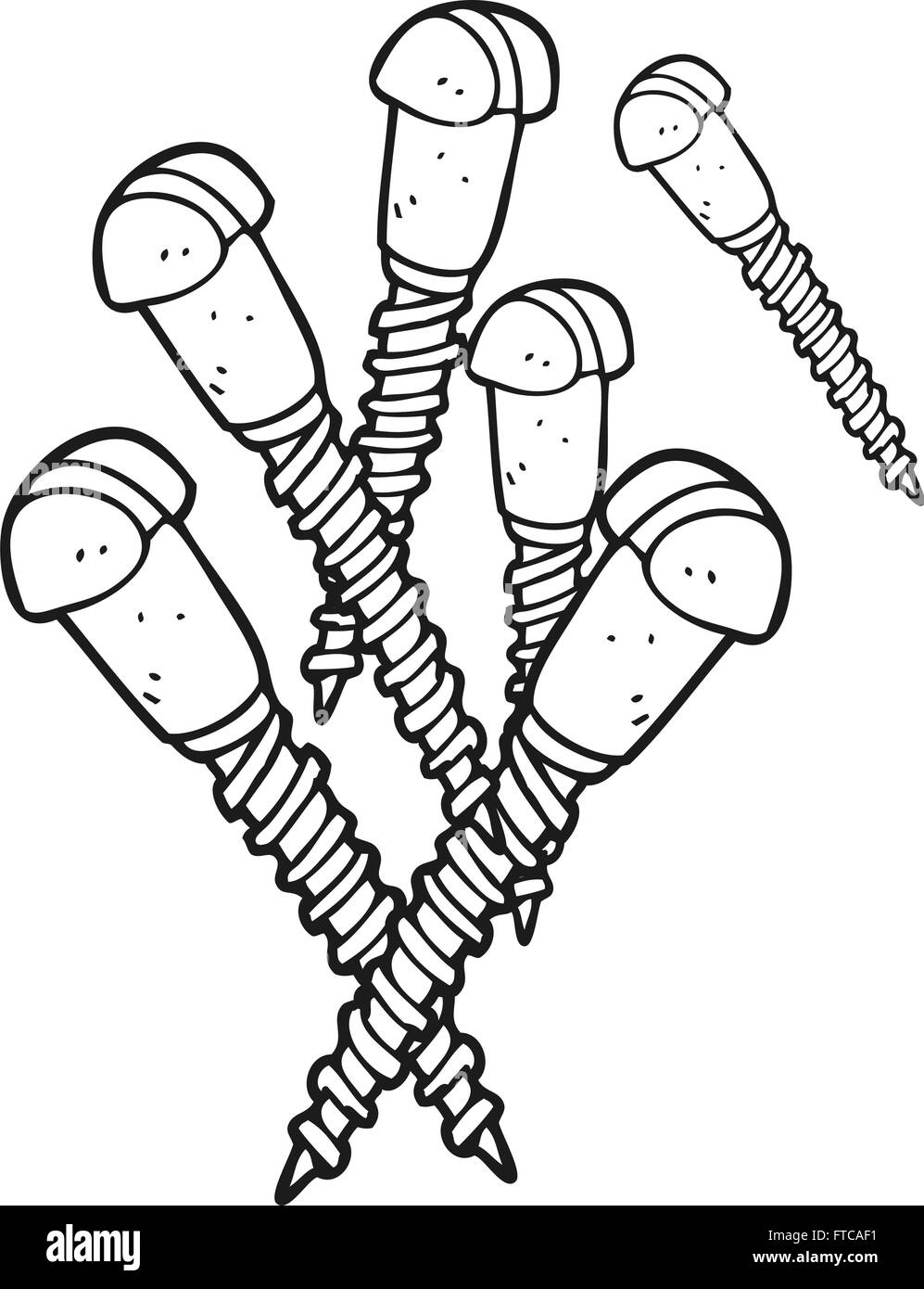 freehand drawn black and white cartoon screws Stock Vector Image & Art ...