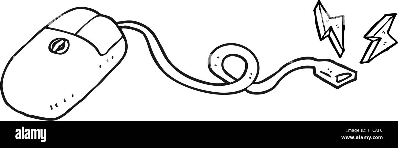 freehand drawn black and white cartoon computer mouse Stock Vector ...