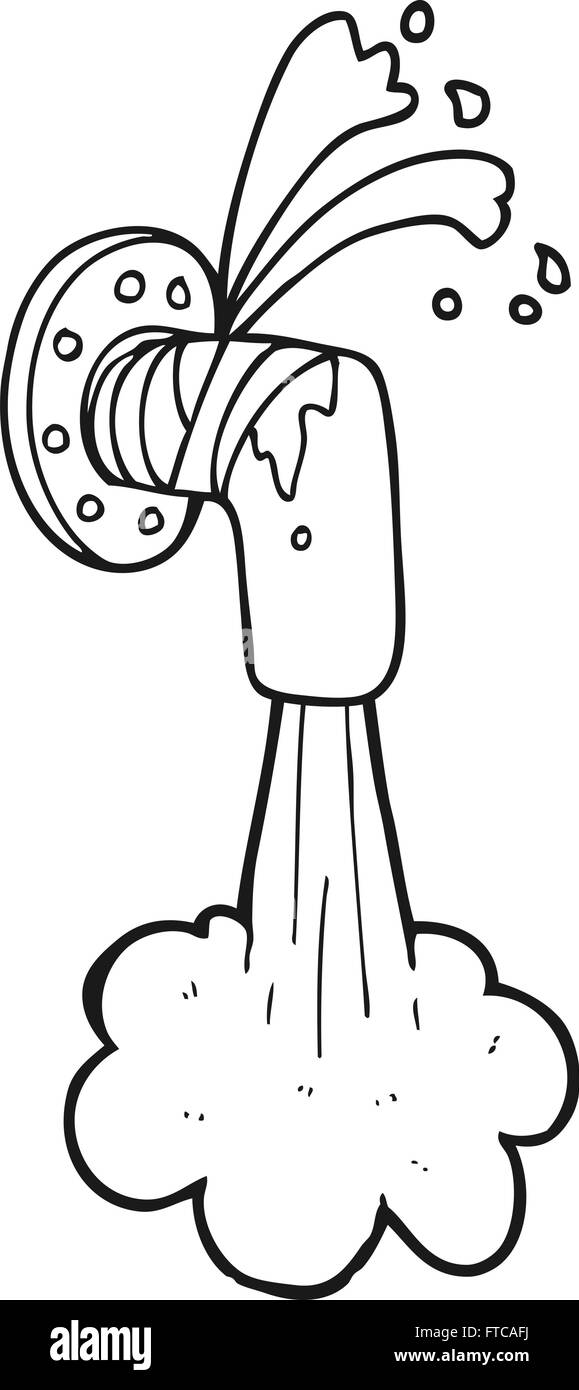 freehand drawn black and white cartoon leaky pipe Stock Vector Image ...