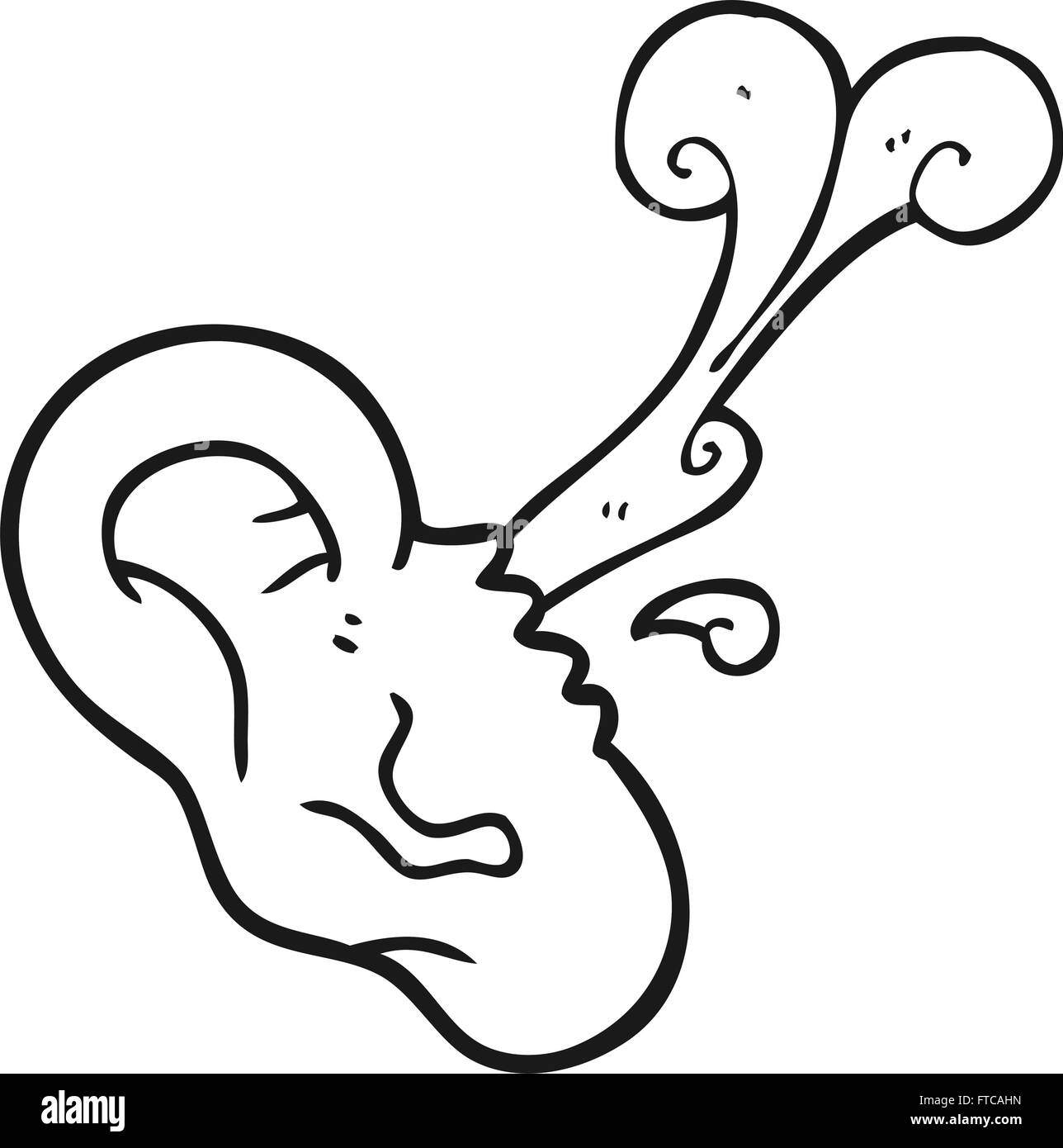 freehand drawn black and white cartoon severed ear Stock Vector Image ...