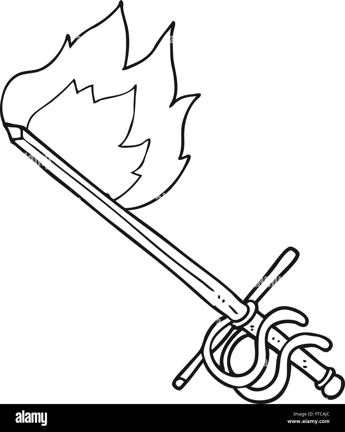 Flaming sword Black and White Stock Photos & Images - Alamy