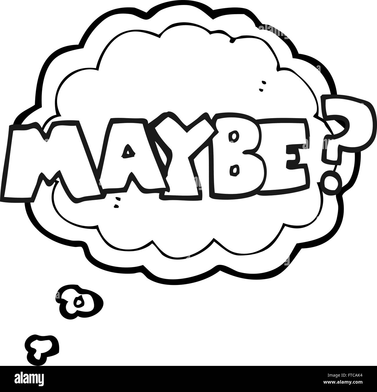 maybe freehand drawn black and white cartoon symbol Stock Vector Image ...