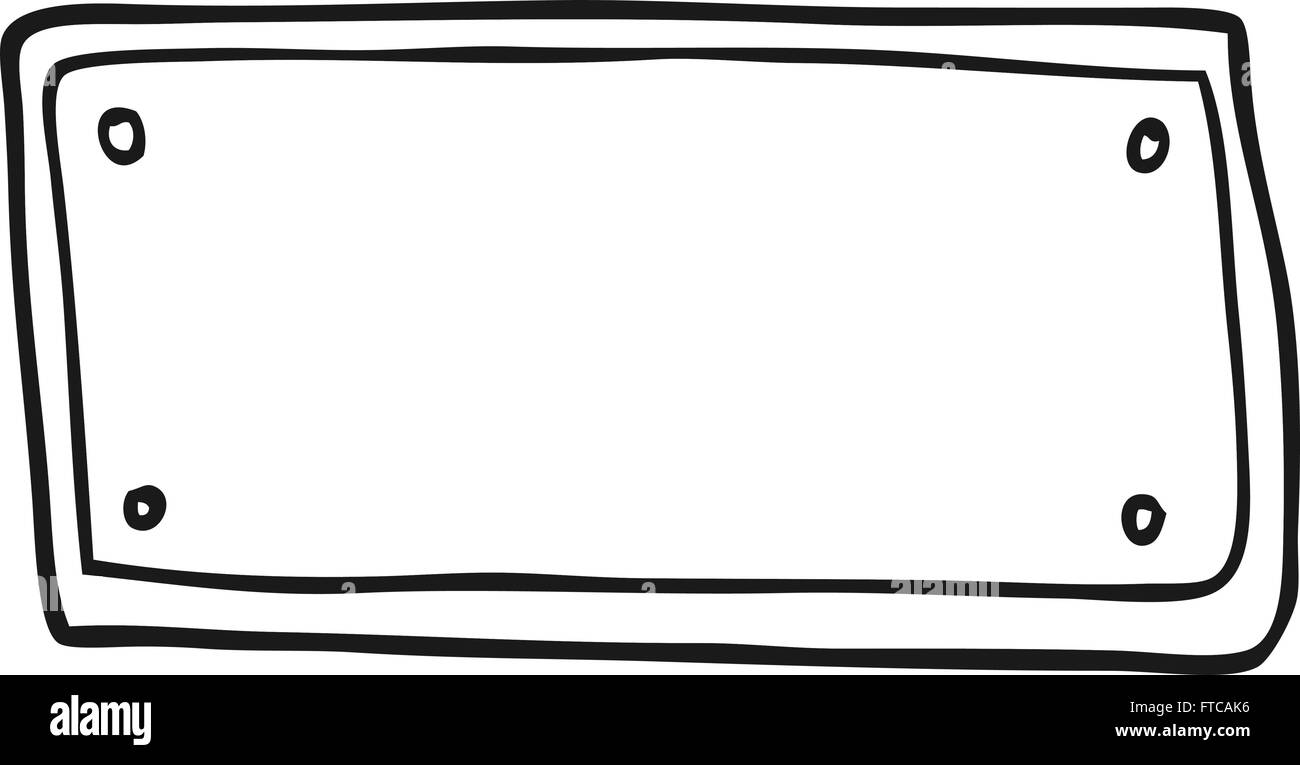 freehand drawn black and white cartoon blank sign Stock Vector Image ...