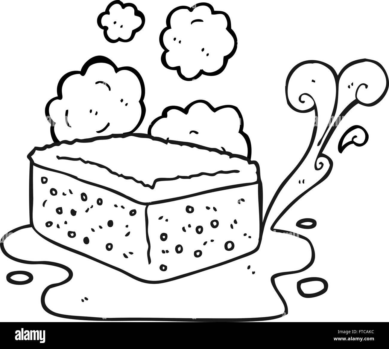 freehand drawn black and white cartoon sponge Stock Vector Image & Art ...