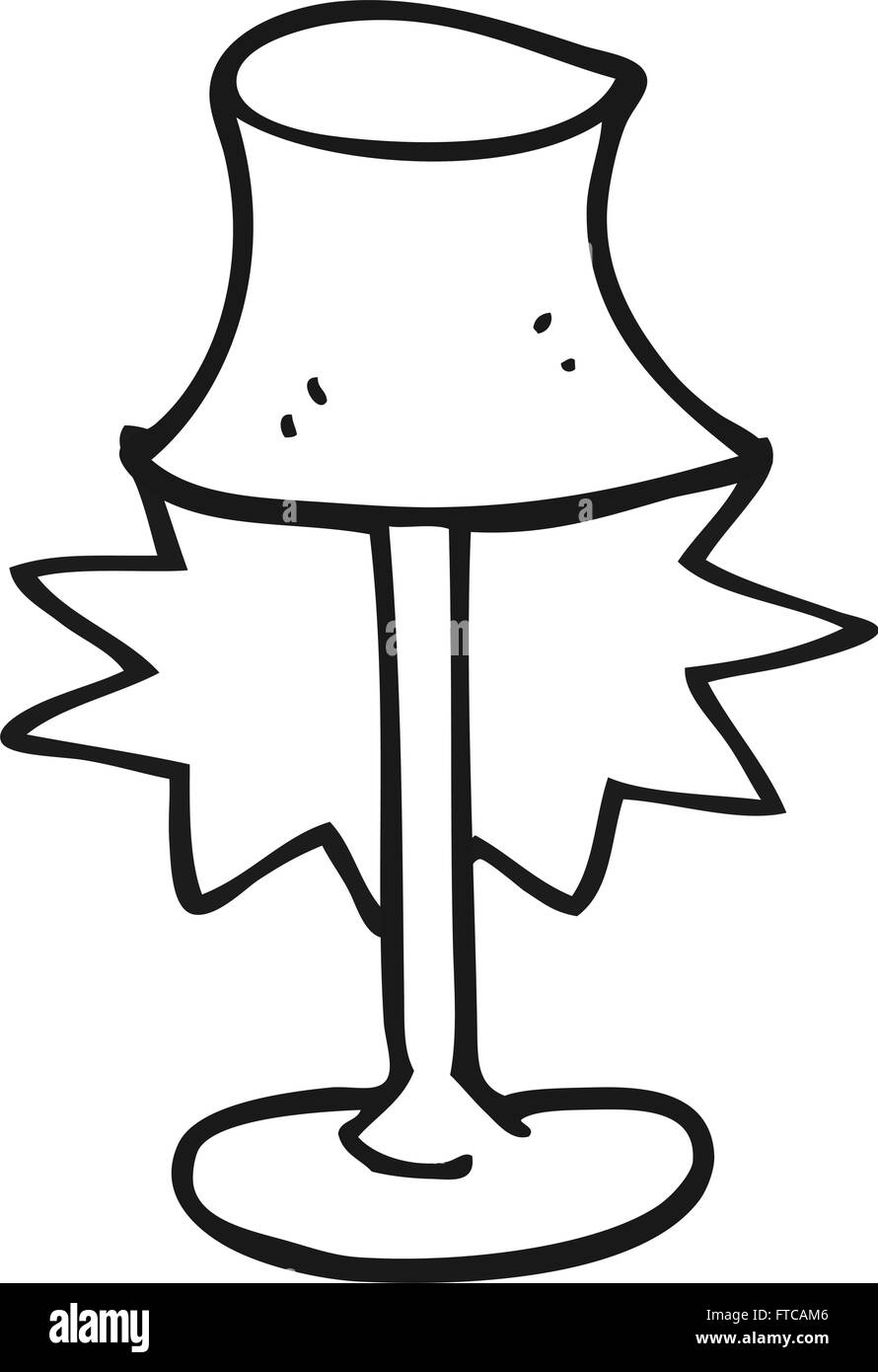 freehand drawn black and white cartoon lamp Stock Vector Image & Art ...