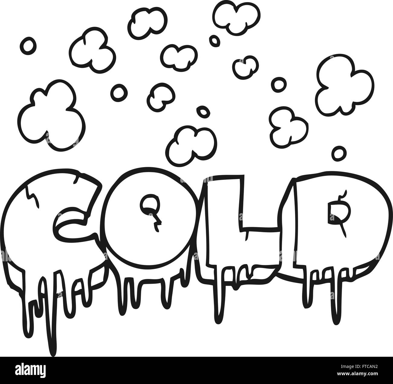 freehand drawn black and white cartoon cold text symbol Stock Vector ...
