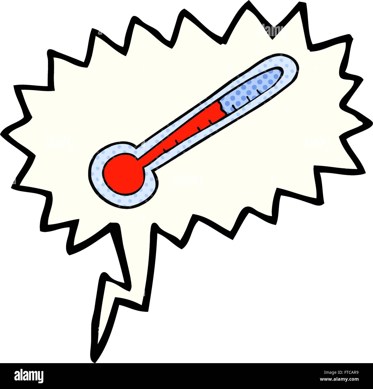 freehand drawn comic book speech bubble cartoon temperature gauge Stock ...