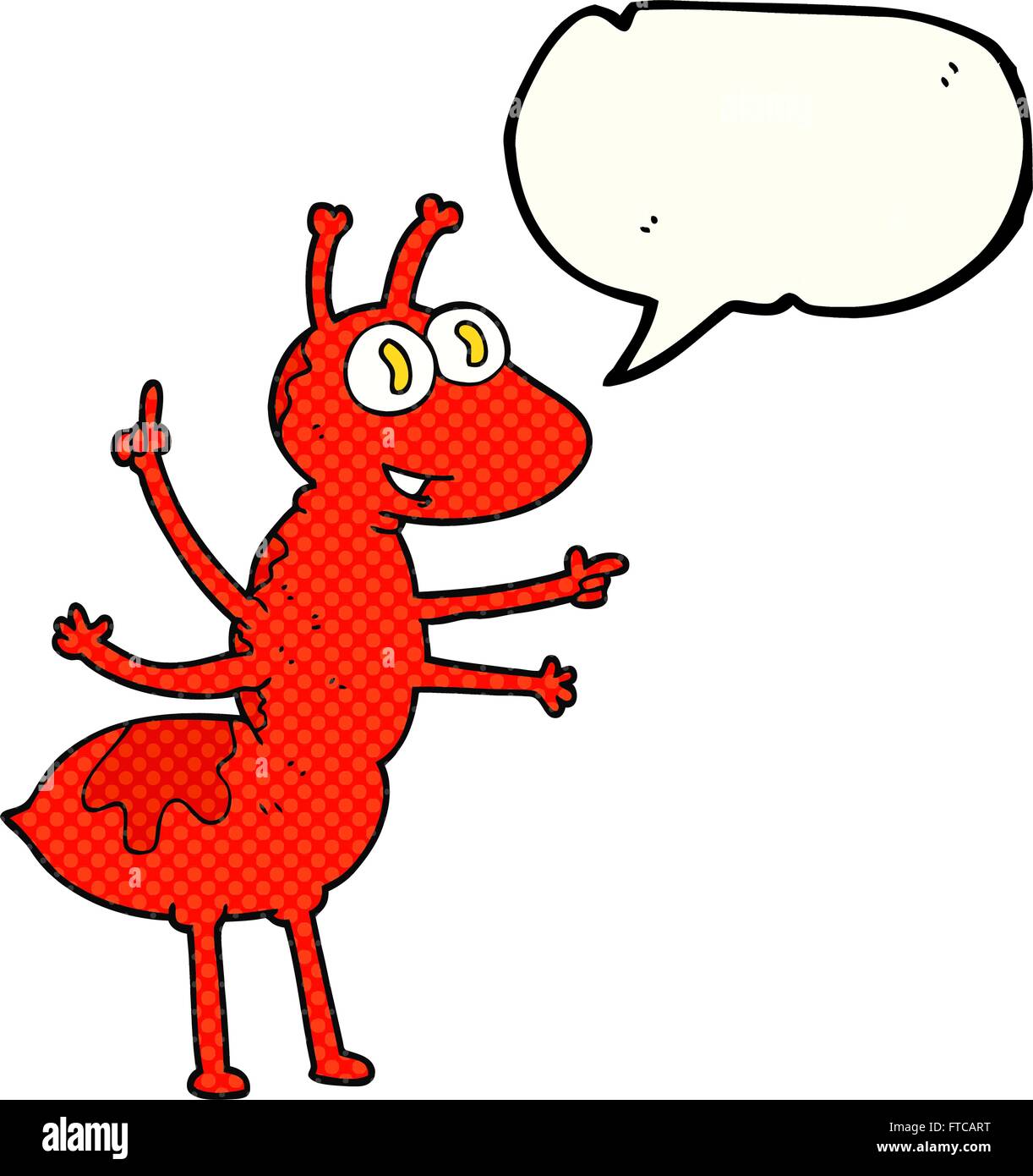 freehand drawn comic book speech bubble cartoon ant Stock Vector Image ...