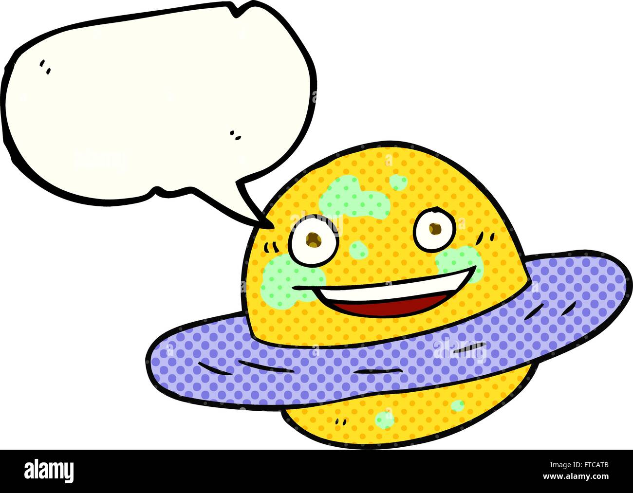 freehand drawn comic book speech bubble cartoon planet Stock Vector ...