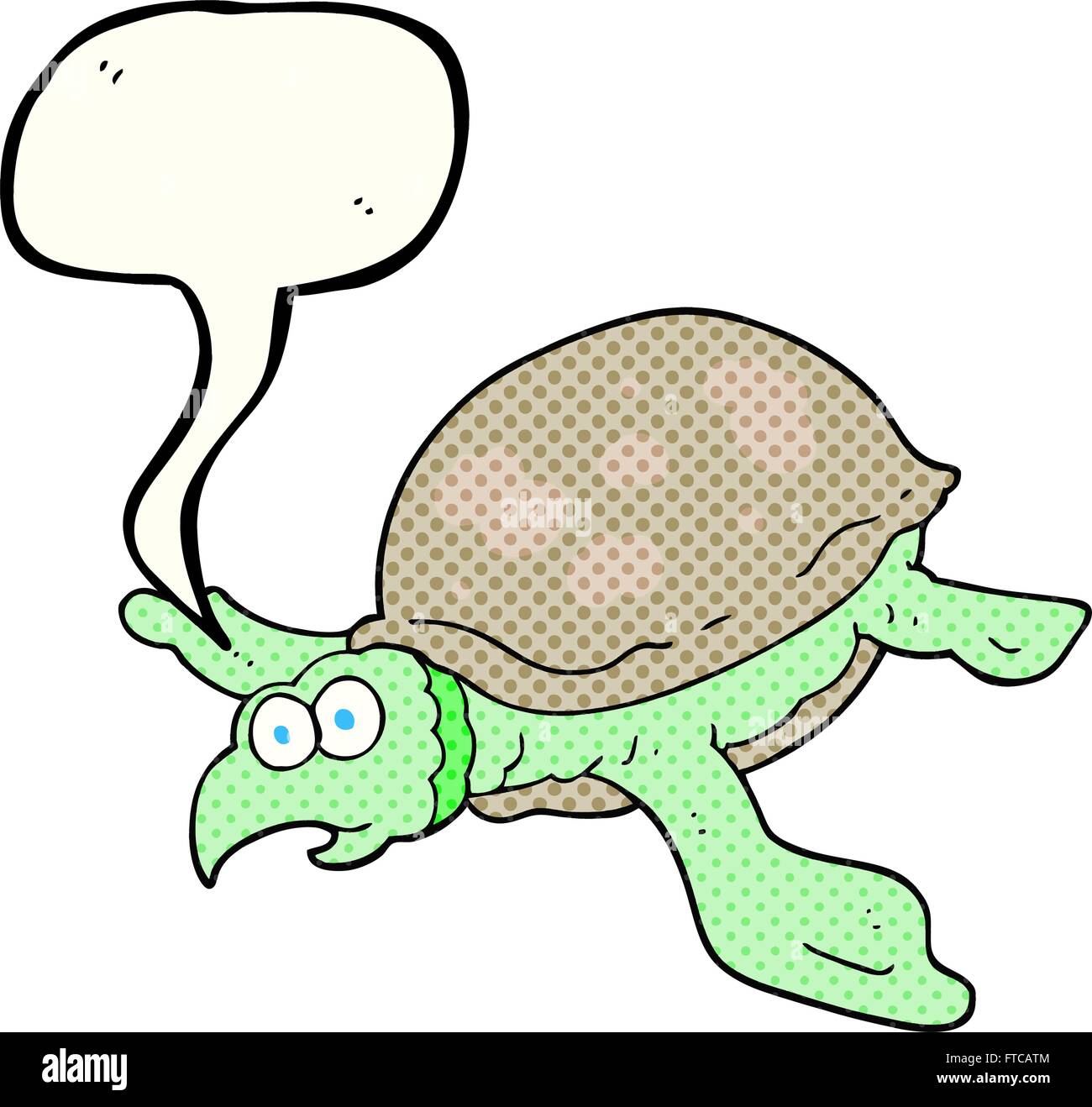 freehand drawn comic book speech bubble cartoon turtle Stock Vector ...
