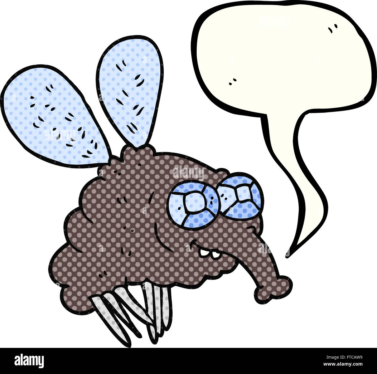 freehand drawn comic book speech bubble cartoon fly Stock Vector Image ...