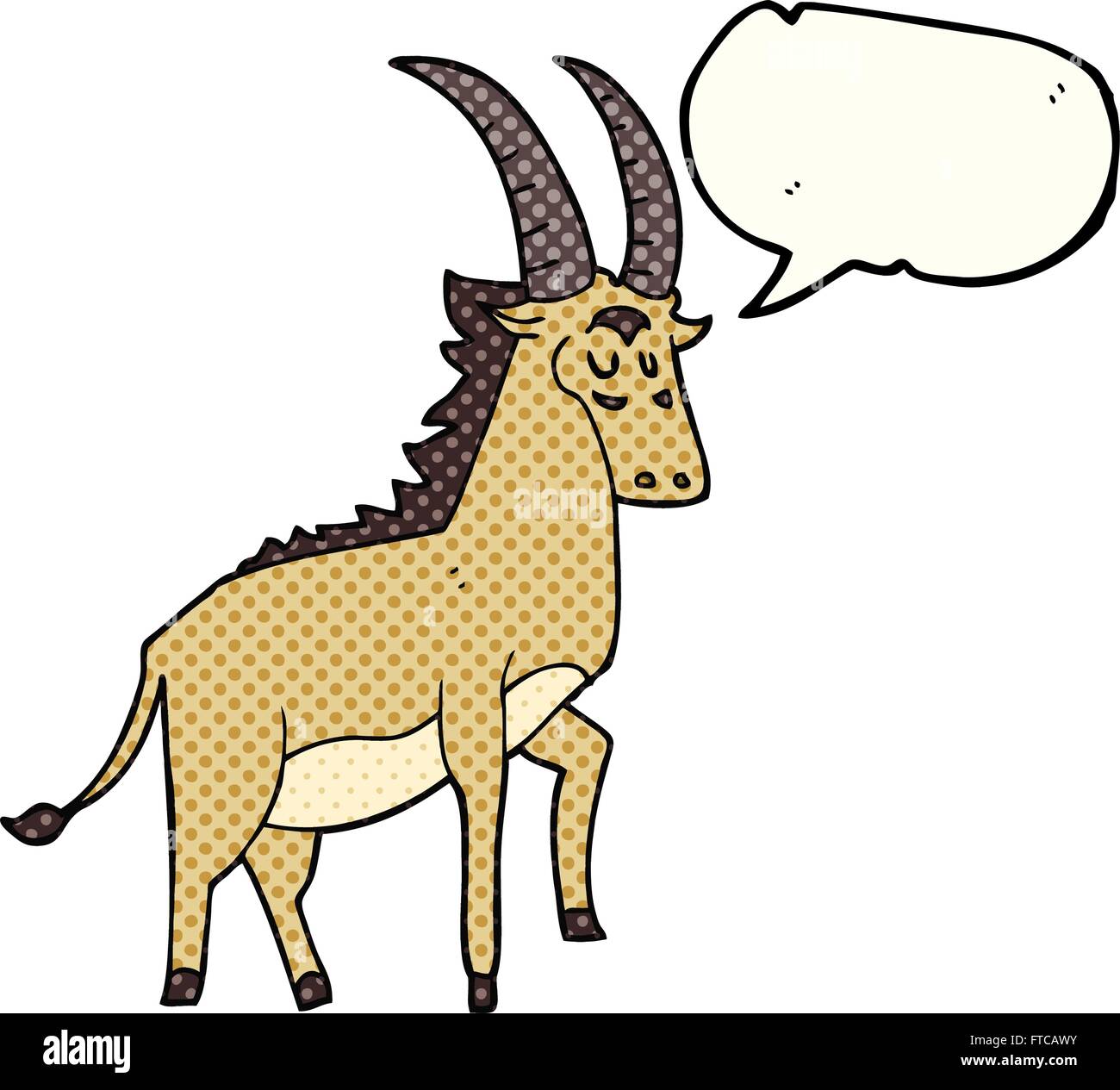 freehand drawn comic book speech bubble cartoon antelope Stock Vector ...