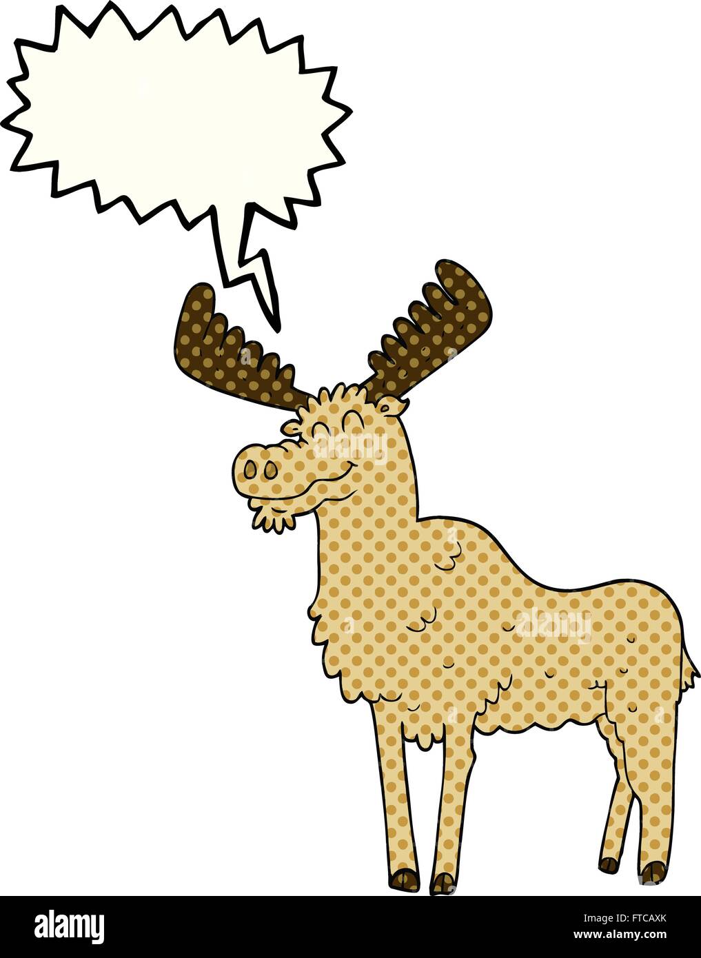 freehand drawn comic book speech bubble cartoon moose Stock Vector ...