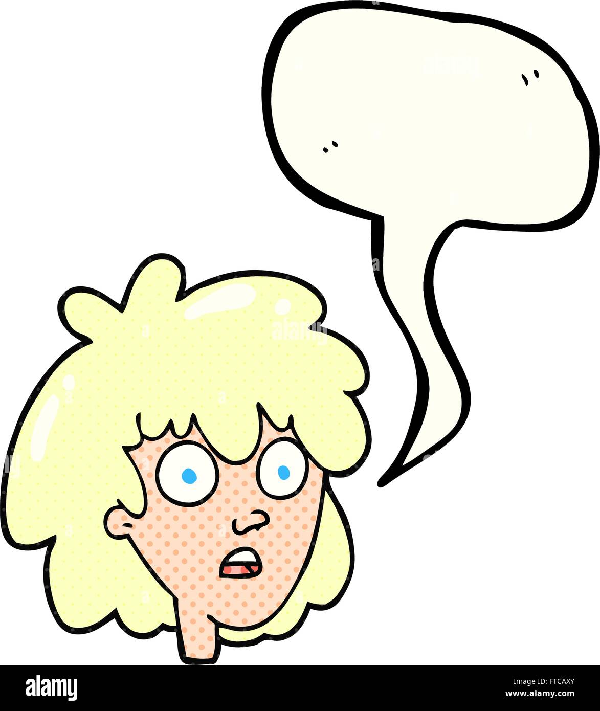 freehand drawn comic book speech bubble cartoon female face Stock Vector Image & Art - Alamy