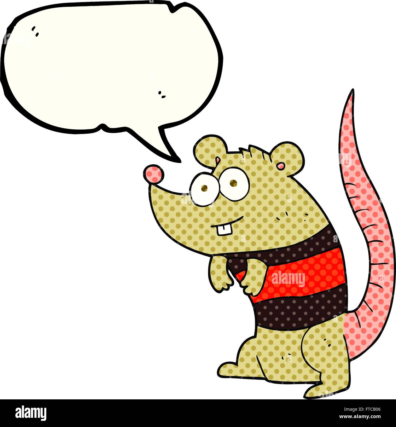 freehand drawn comic book speech bubble cartoon rat Stock Vector Image ...