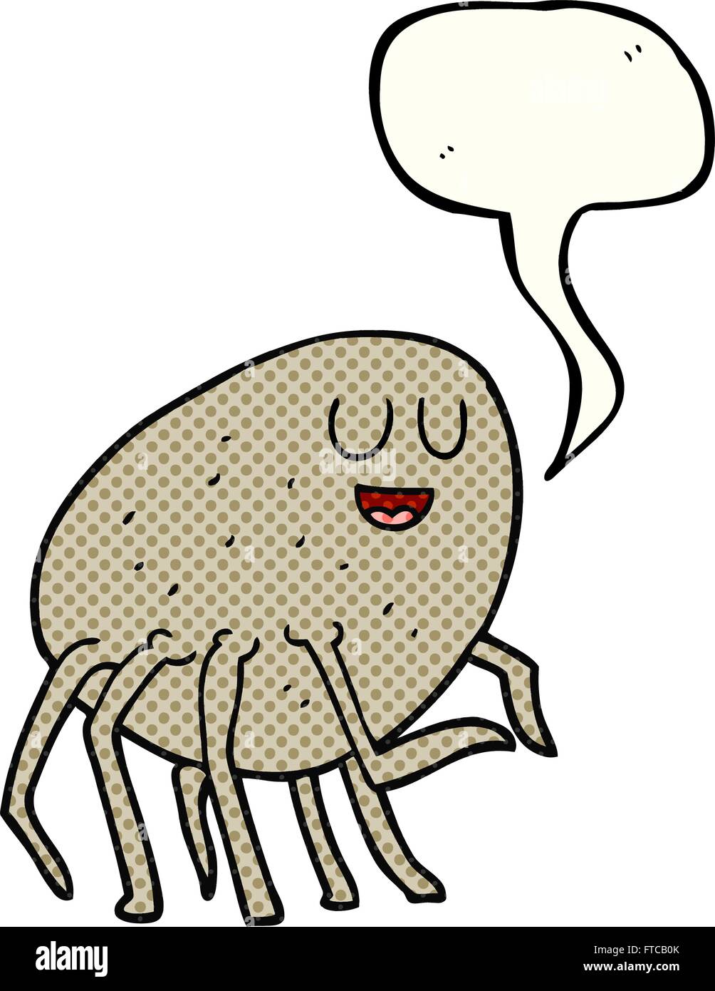 freehand drawn comic book speech bubble cartoon tick Stock Vector Image ...