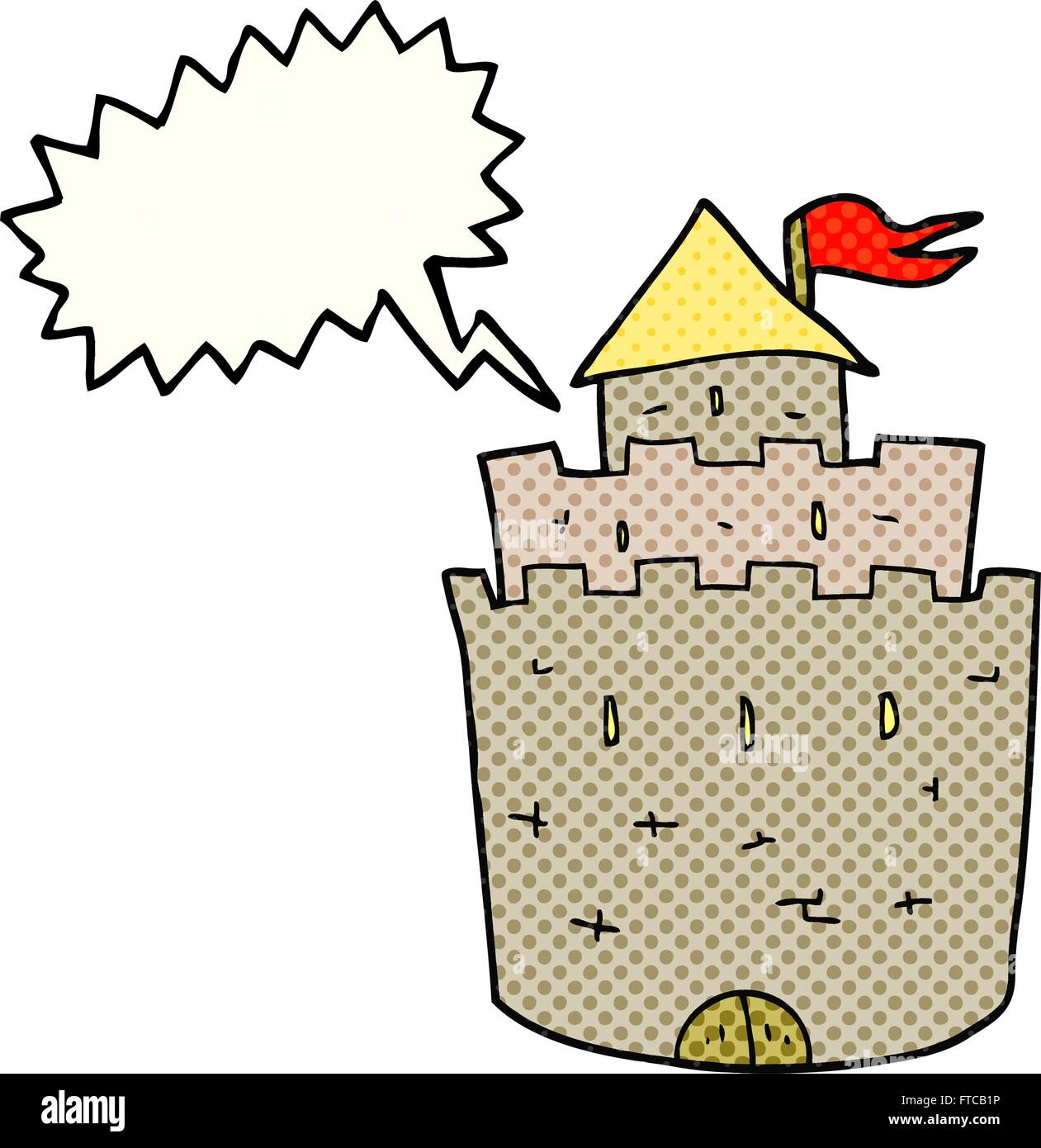 freehand drawn comic book speech bubble cartoon castle Stock Vector ...