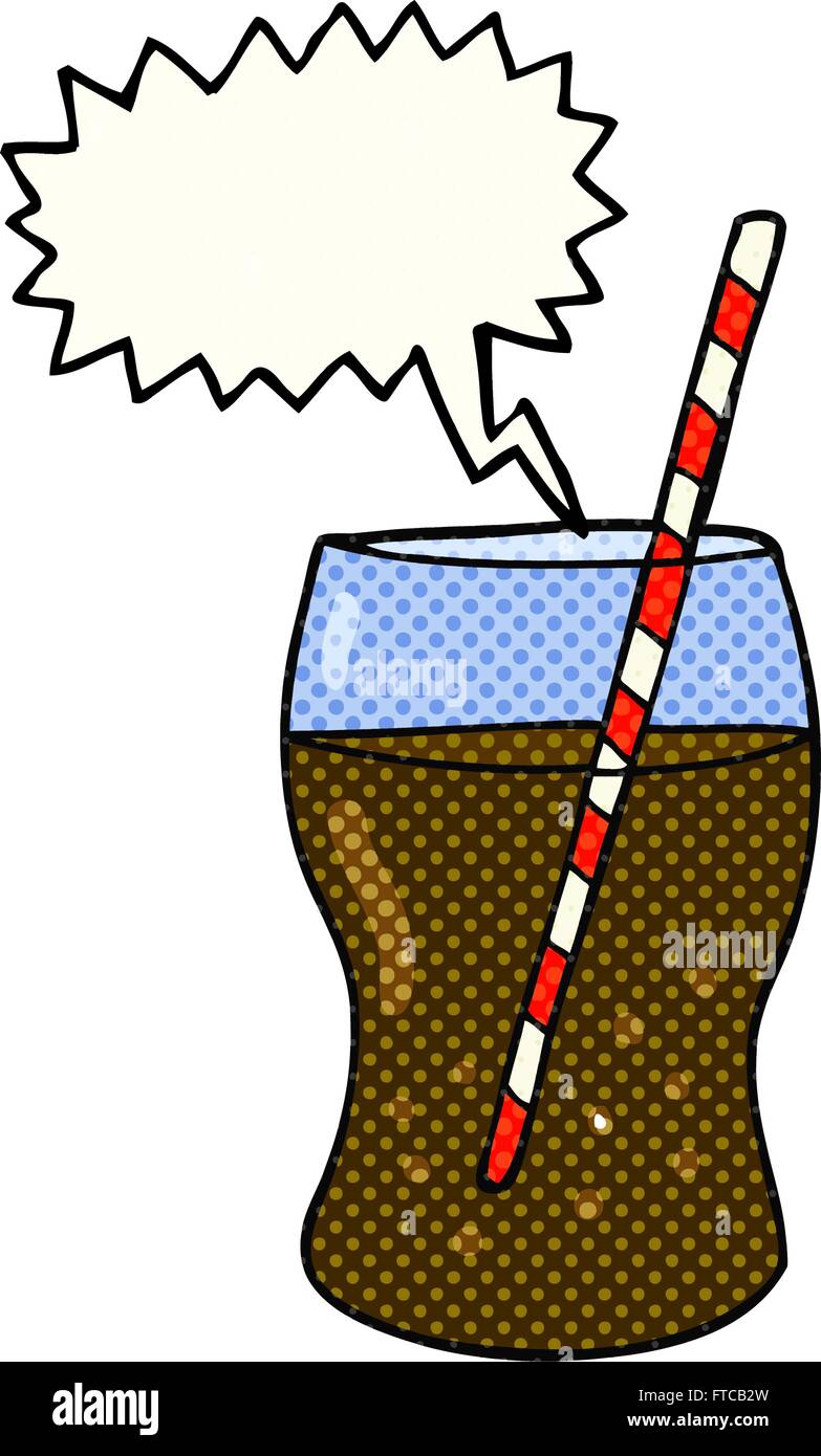 freehand drawn comic book speech bubble cartoon fizzy drink Stock ...