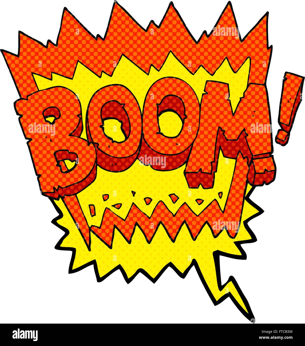 freehand drawn comic book speech bubble cartoon boom symbol Stock ...