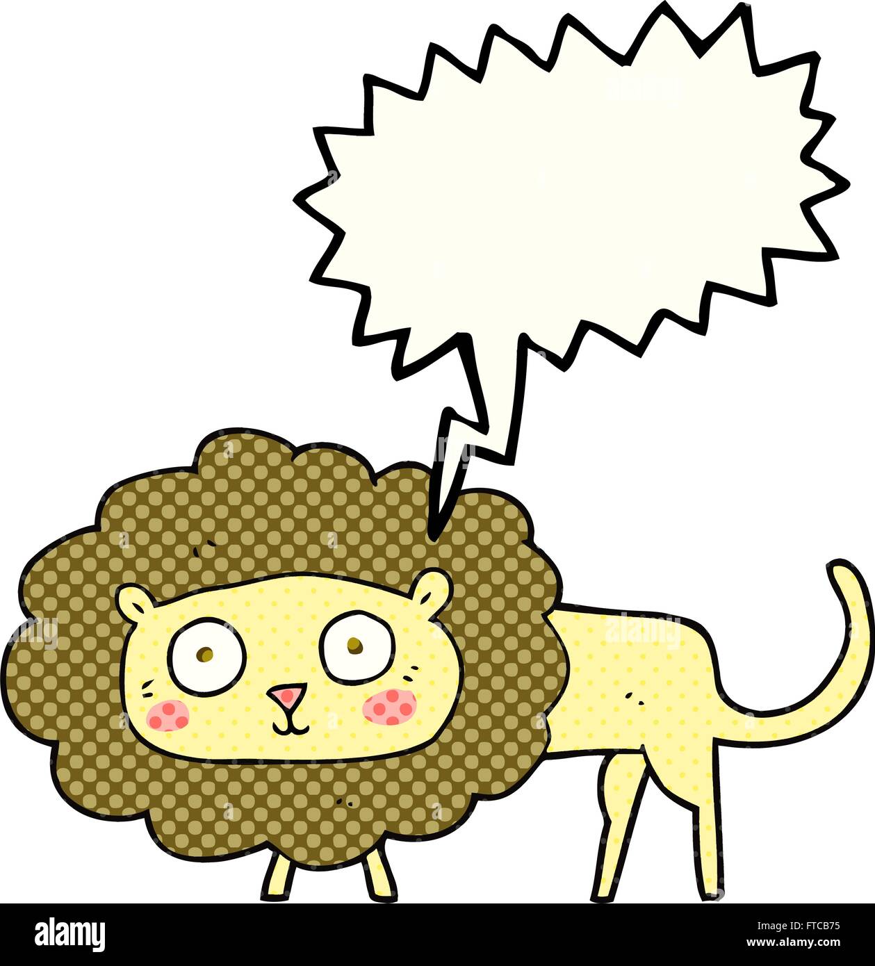 freehand drawn comic book speech bubble cartoon lion Stock Vector Image ...