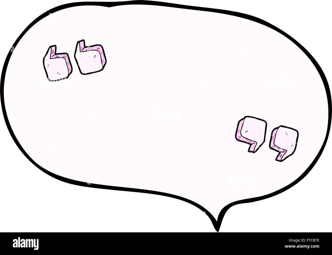 freehand drawn comic book speech bubble cartoon quotation marks Stock ...