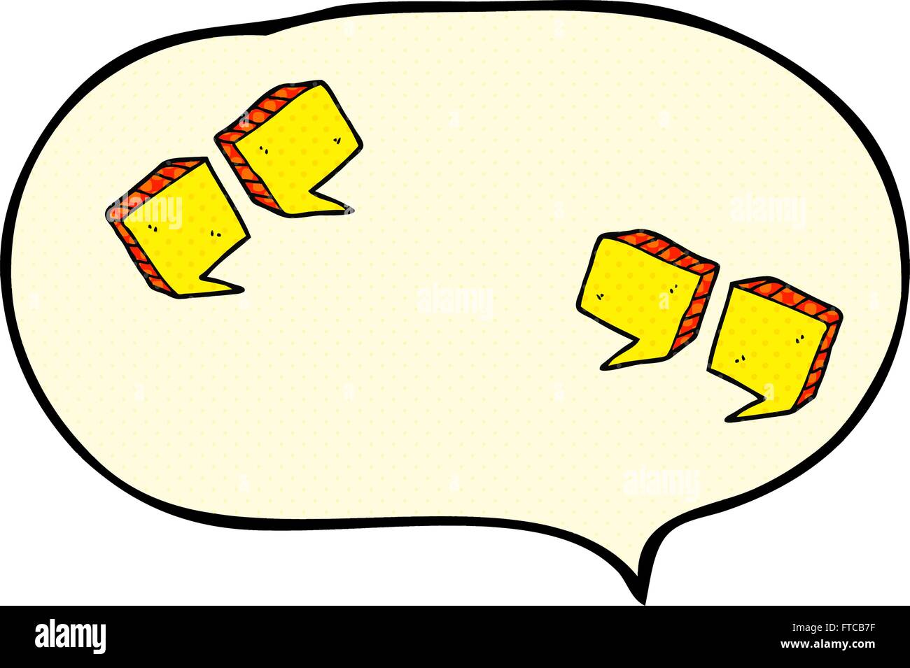 freehand drawn comic book speech bubble cartoon quotation marks Stock ...