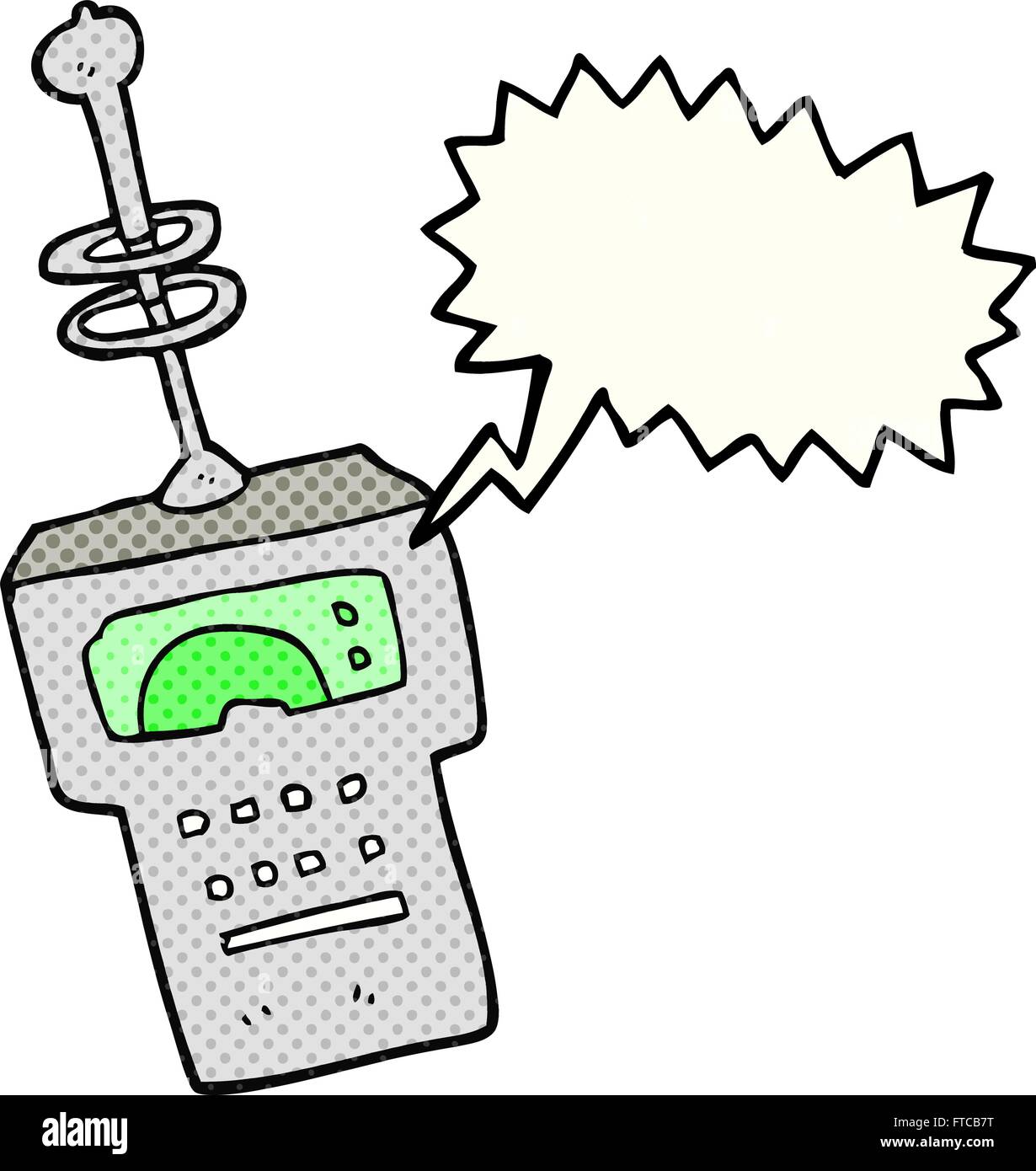 freehand drawn comic book speech bubble cartoon futuristic scanner ...