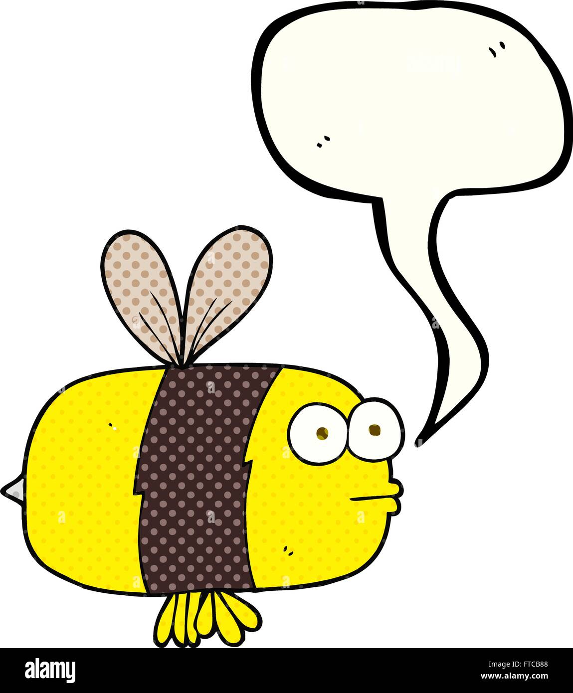freehand drawn comic book speech bubble cartoon bee Stock Vector Image ...