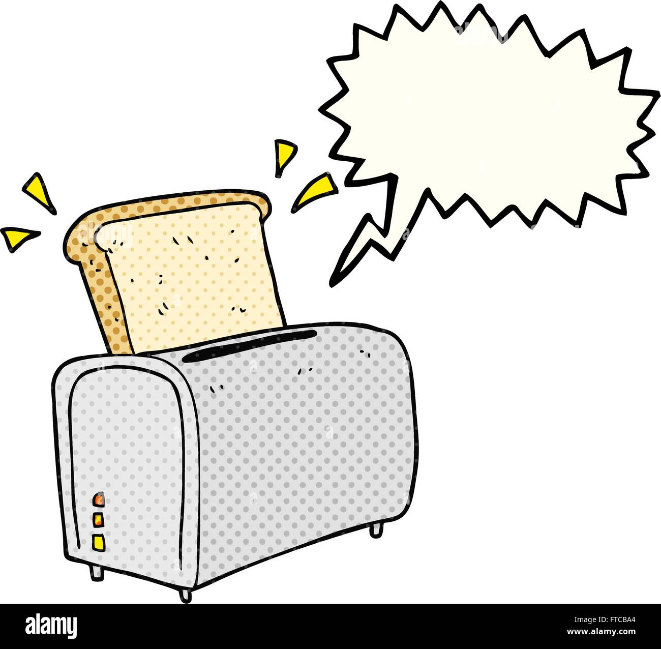 freehand drawn comic book speech bubble cartoon toaster Stock Vector ...