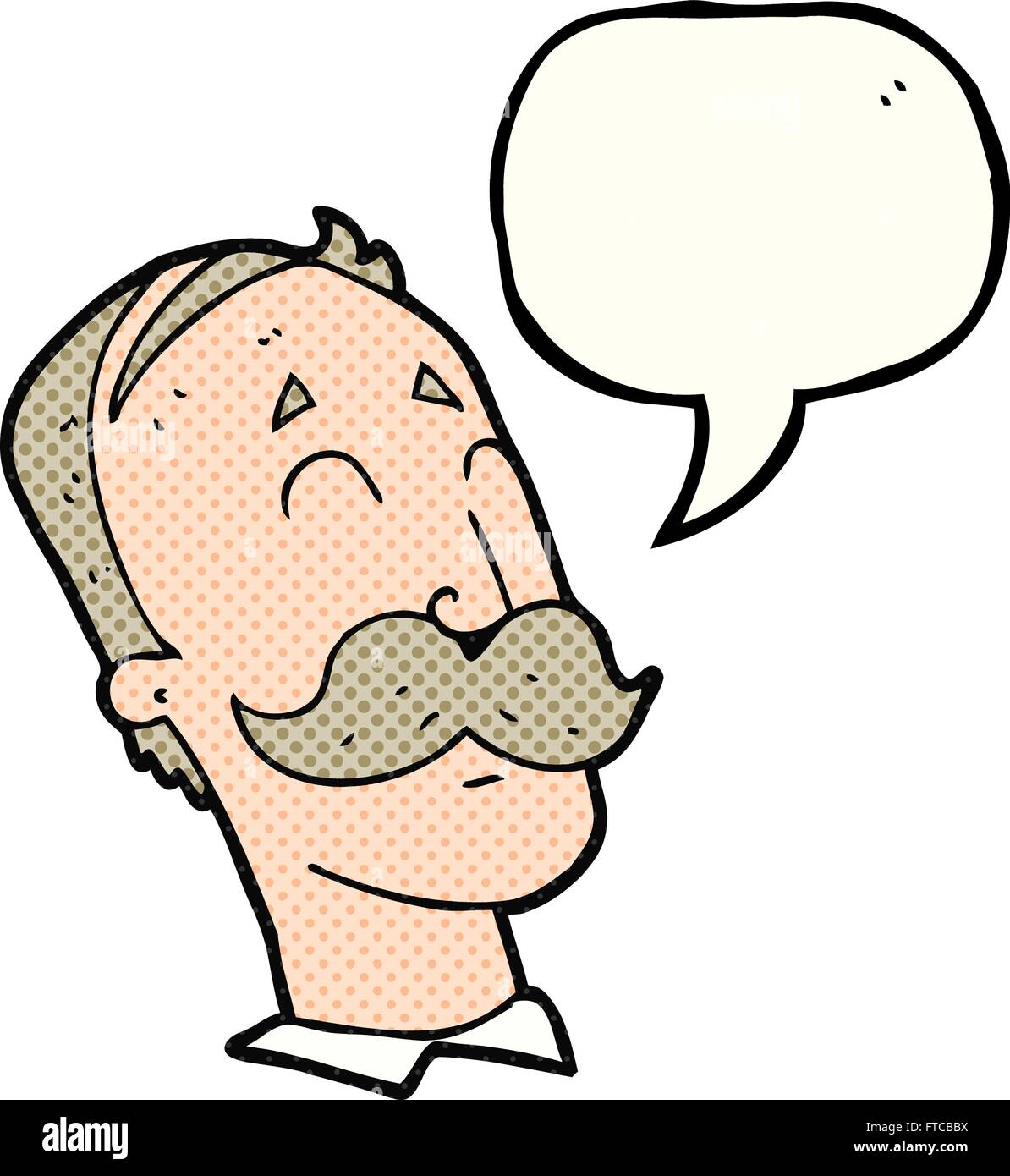 freehand drawn comic book speech bubble cartoon ageing man with ...