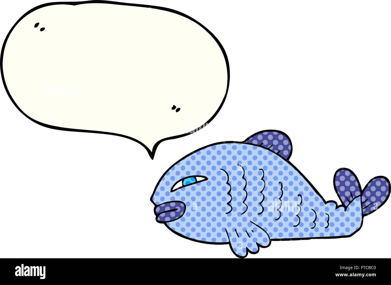 freehand drawn comic book speech bubble cartoon fish Stock Vector Image ...