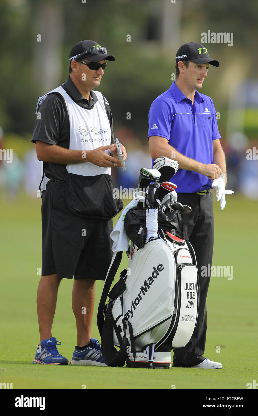Doral, Fla, USA. 11th Mar, 2012. Justin Rose and his caddie during the ...