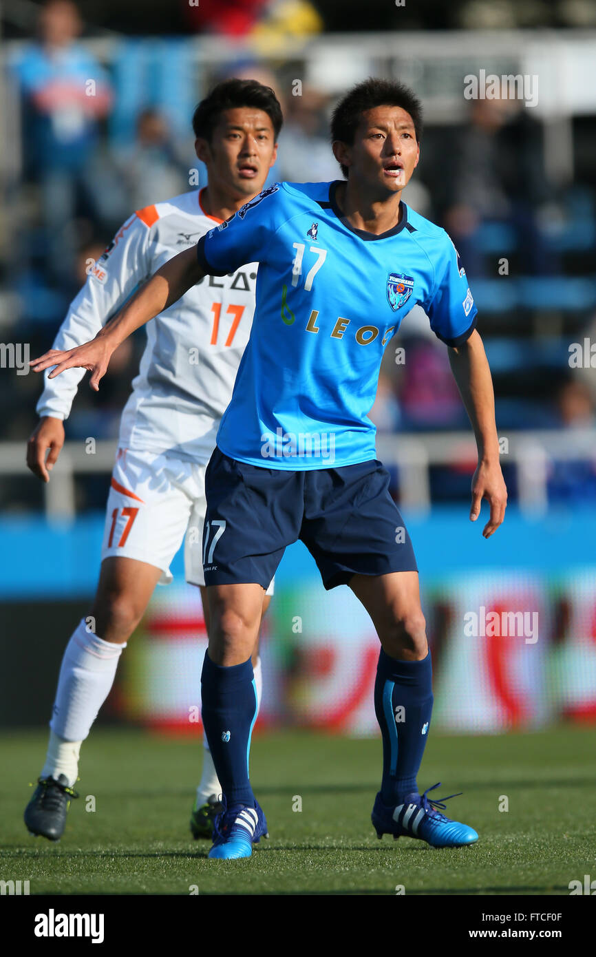 NHK Spring Mitsuzawa Football Stadium, Kanagawa, Japan. 26th Mar, 2016. An Yong-Hak (Yokohama FC ...