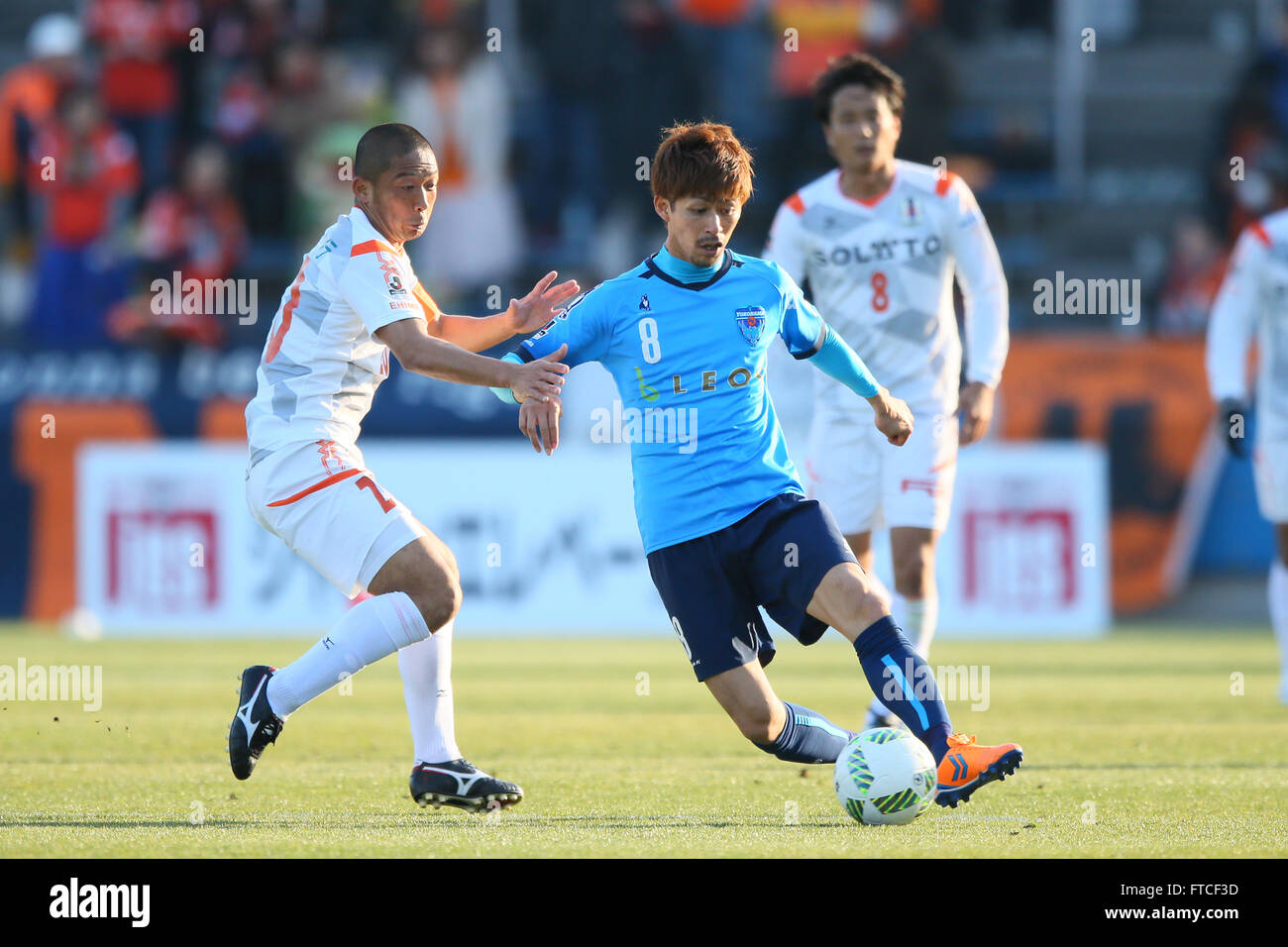 NHK Spring Mitsuzawa Football Stadium, Kanagawa, Japan. 26th Mar, 2016. (L to R) Kazuhisa ...