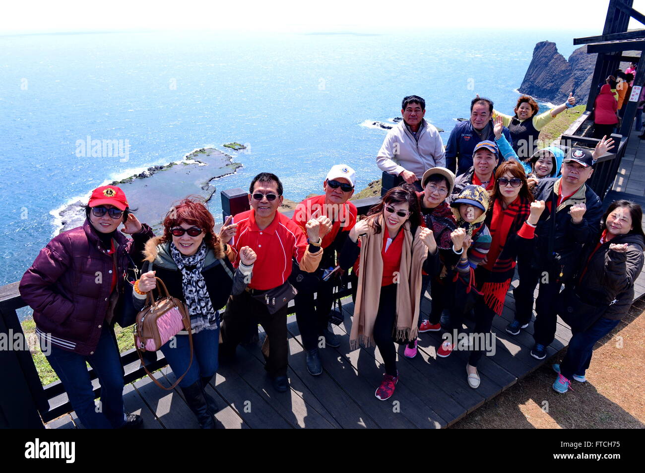 Penghu, China's Taiwan. 27th Mar, 2016. Tourists pose for photo at ...