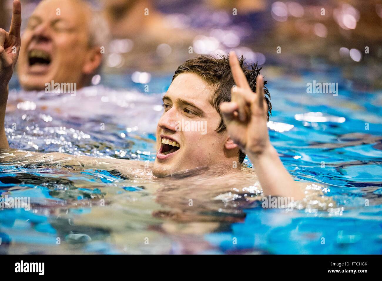 The Texas swim team wins the National Title during the NCAA Men's ...