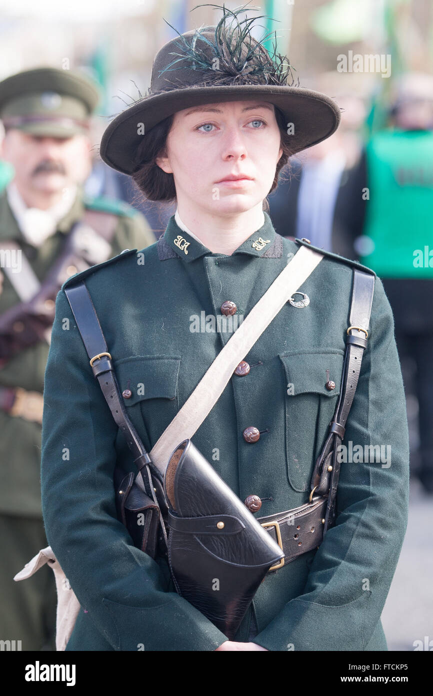 Falls Road, Belfast,UK 27th March 2016 A beautiful woman dressed in ...