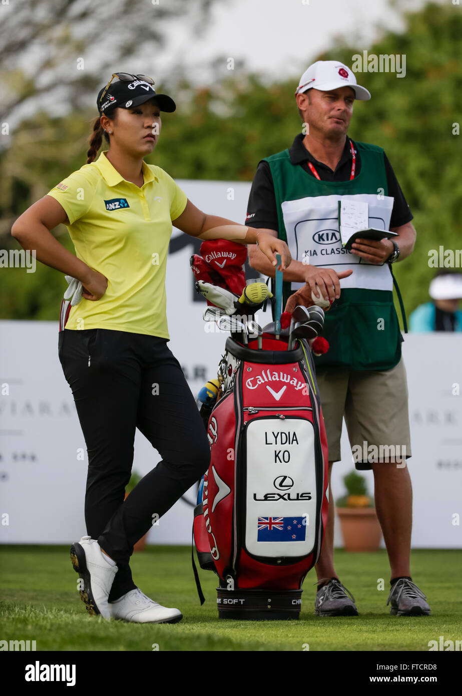 Carlsbad, California, USA. 27th Mar, 2016. Lydia Ko stands on the 16th ...