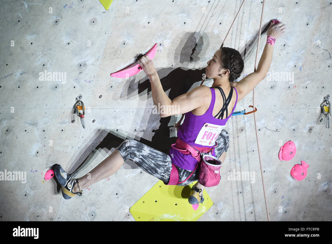 Inzai city, Chiba, Japan. 27th Mar, 2016. Akiyo Noguchi Sports Climbing ...